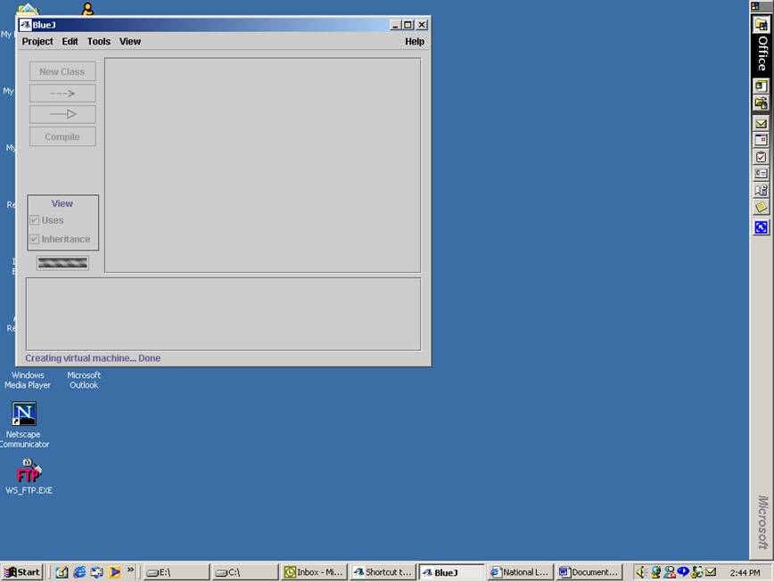 When one opens BlueJay, one will see the following screen: