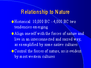 Relationship to Nature