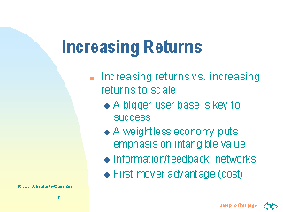 Increasing Returns